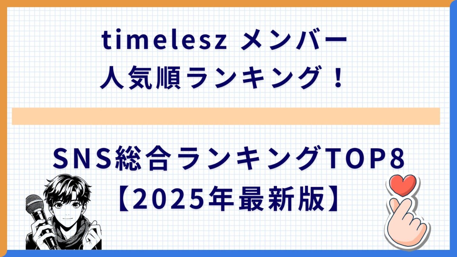 timelesz メンバー人気順ランキング！SNS総合ランキングTOP8【2025年最新版】 | 自分らしく生きる